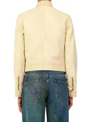 GUCCI Gg Monogram Leather-trim Jacket