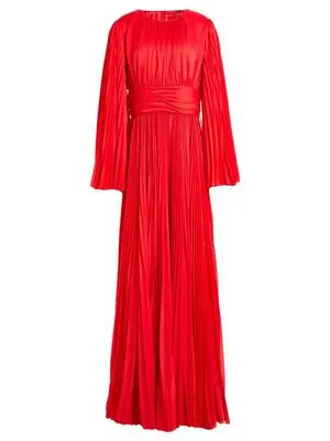 DOLCE & GABBANA Solid-color Long-sleeved Chiffon Dress