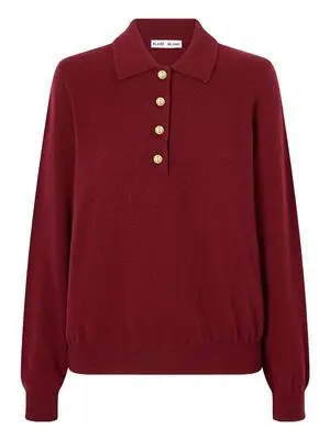 BLAZÉ MILANO Highland Wool Polo Sweater Red