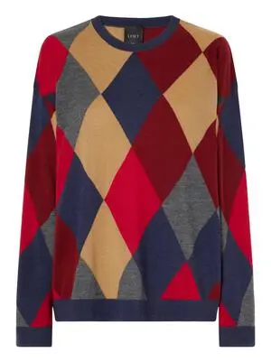 LESET Argyle Intarsia-knit Merino Wool Sweater Black