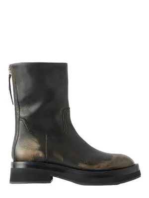 PARIS TEXAS Distressed Leather Ankle Boots