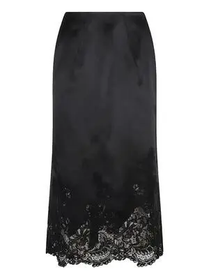 ERMANNO SCERVINO Lace-trim Silk Midi Skirt