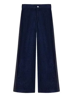 NOCTURNE Wide Leg Chenille Trousers