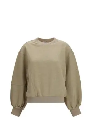 Brunello Cucinelli Cotton And Linen Sweatshirt Feale Beige