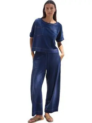 Free People Leandra 100% Cotton Pant Set Poseidon