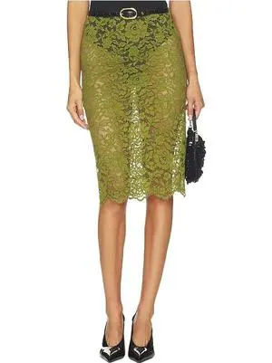 NBD Nbd Amna Pencil Skirt In Olive.