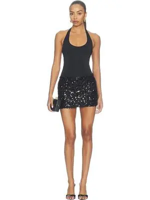 RUNAWAY THE LABEL Runaway The Label Aylin Bodysuit Mini Dress In Black.
