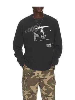 PALM ANGELS Palm Angels Neon Blvd Double Layer Long Sleeve In Black.