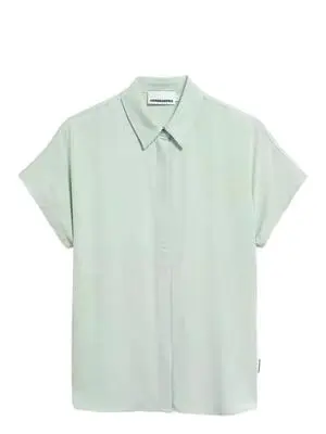 ARMEDANGELS Larisaana Short-sleeve Concealed-fastening Shirt Green