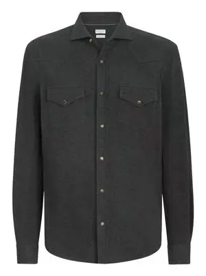 BRUNELLO CUCINELLI Cotton-piqué Western Shirt