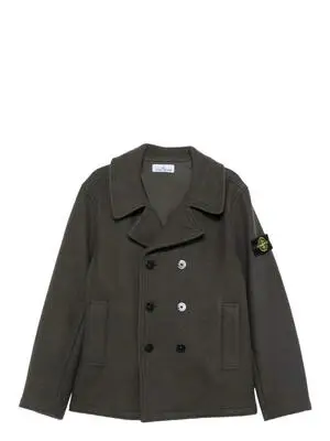 STONE ISLAND Double-breasted Logo-patch Jacket