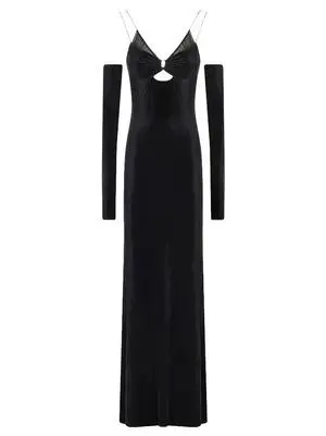 AMAZUIN Greta Velvet Cutout Dress
