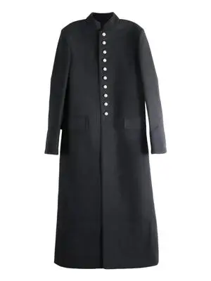 ANN DEMEULEMEESTER Alma Button-up Stand-collar Coat - Black