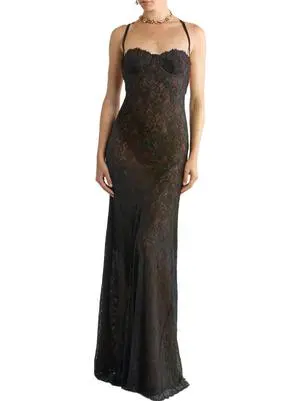 ETRO Long Floral Lace Dress