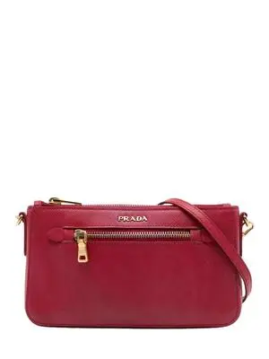 PRADA 2013-2026 Saffiano Lux Front Pocket Crossbody Bag