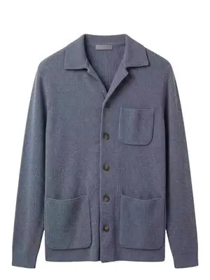 LARDINI Ribbed-knit Patch-pocket Jacket