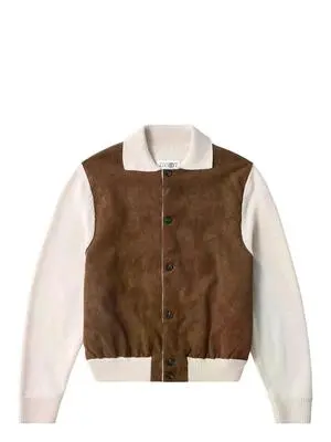 MAISON MARGIELA Contrast Knit Zip-up Jacket