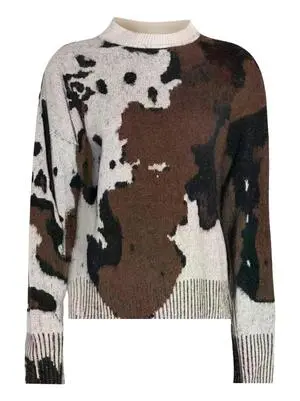 AKEP Intarsia-knit Crew-neck Sweater
