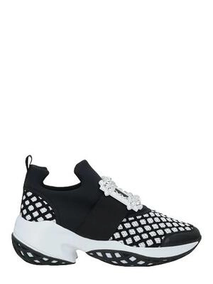 ROGER VIVIER Woman Sneakers Black Size 10.5 Textile Fibers, Soft Leather Black