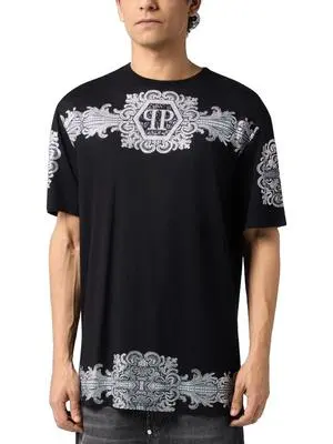 Philipp Plein Round Neck T-shirt Baroque Stones - Black