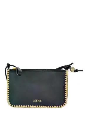 Loewe X Paula's Ibiza Rio Raffia-accent Pouch Bag Black