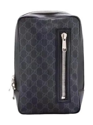GUCCI Soft Zip Sling Bag Gg Coated Canvas Small Crossbody Bag