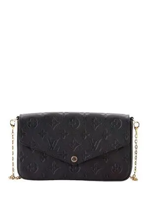 LOUIS VUITTON Felicie Pochette Monogram Empreinte Leather Crossbody Bag - Black