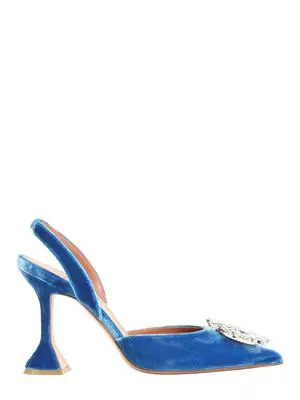 Amina Muaddi Begun Sling 95 Velvet - Blue