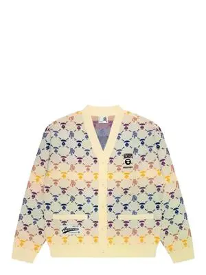 AAPE BY *A BATHING APE Aapeunvs Moonface Logo-pattern Cardigan - Neutrals