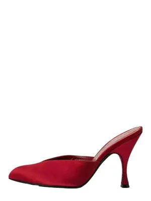HERBERT LEVINE Sitting Pretty Crystal-embellished Satin Mules - Red
