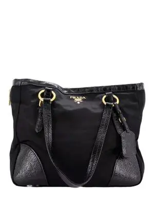 PRADA Expandable Tessuto With Patent Large Shoulder Bag