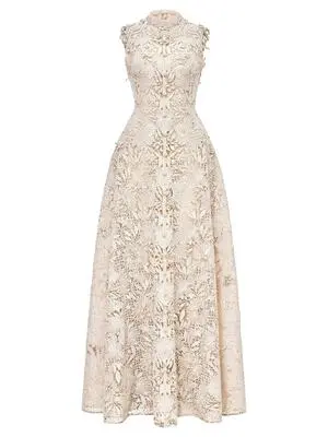 MONTSAND Flower Beaded Maxi Dress