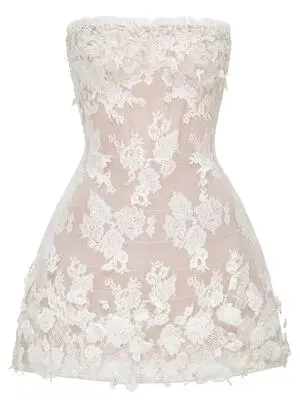 MONTSAND 3D Floral Lace Mini Dress