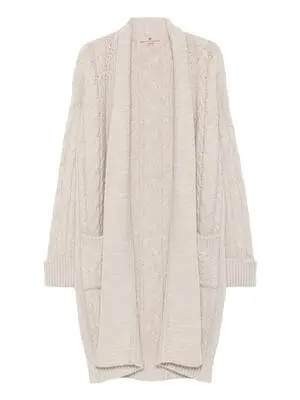 Ermanno Scervino Cable-knit Long Cardigan Beige