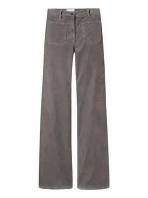 NILI LOTAN High-waisted Corduroy Wide-leg Trousers Gray