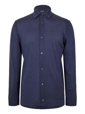 Zegna Men's Cash Knitted Top Blue