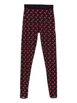 MARINE SERRE All-over Print Leggings With An Elastic Waistband - Black