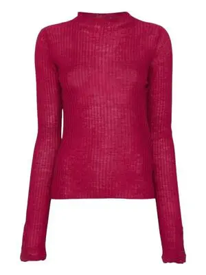 Patrizia Pepe Ribbed-knit Turtleneck Sweater Pink
