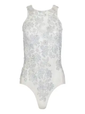 FRANCESCA MIRANDA Calma Embellished Lace Bodysuit