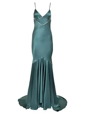 FRANCESCA MIRANDA Lagoon Silk Bias Maxi Dress