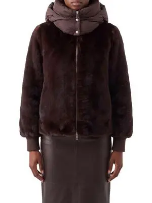 ADD Faux Fur Jacket With Goose Down Ped Hood