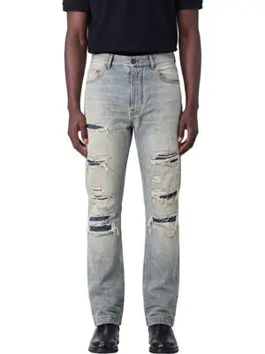 AMIRI Mid-rise Straight Fit Distressed Cotton Denim Jeans