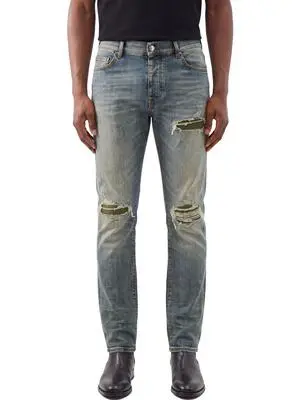 AMIRI Mid-rise Straight Fit Distressed Stretch-denim Jeans