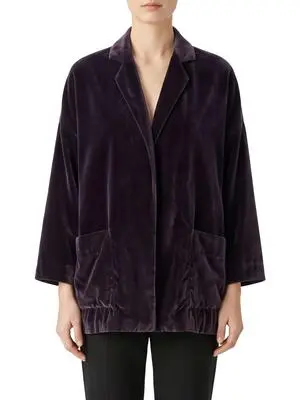 DANIELA GREGIS Single-breasted Cotton Velvet Blazer With Patch Pockets