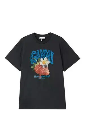 GANNI T-shirt With Strawberry