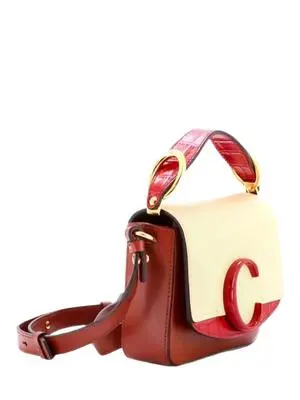 CHLOÉ C Flap Bag Leather Mini Crossbody Bag