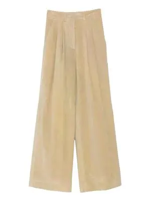 PT TORINO Pleated Corduroy Trousers Neutrals