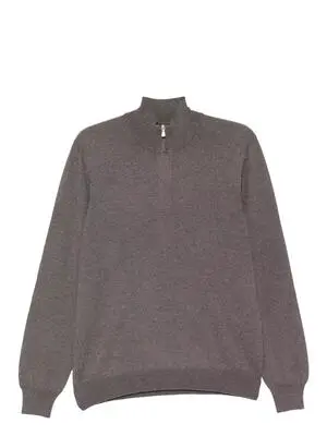 BARBA NAPOLI Quarter-zip Sweater Brown