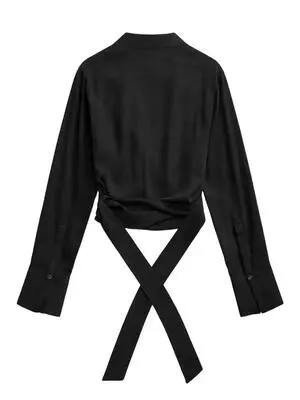 THOM KROM Wrap-style Cropped Shirt
