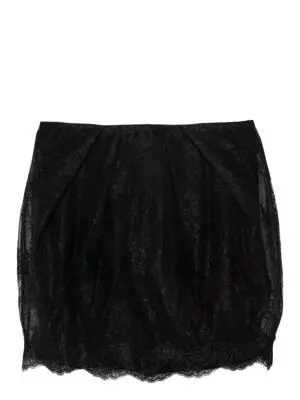 BLUMARINE Lace-overlay Gathered Mini Skirt